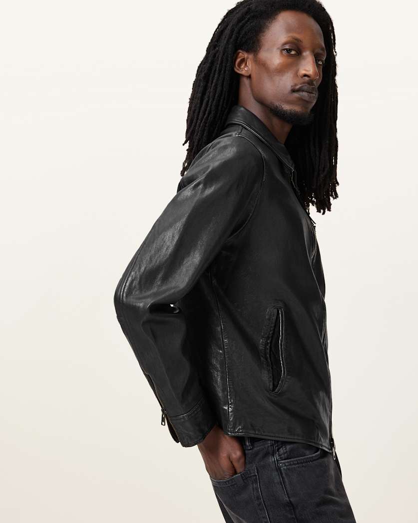 Miller Leather Jacket Black | ALLSAINTS US